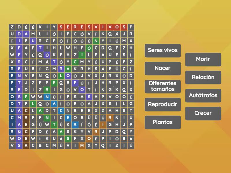 Las plantas - Sopa de letras