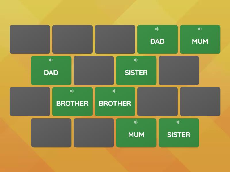 FAMILY MEMORY GAME - Matching pairs