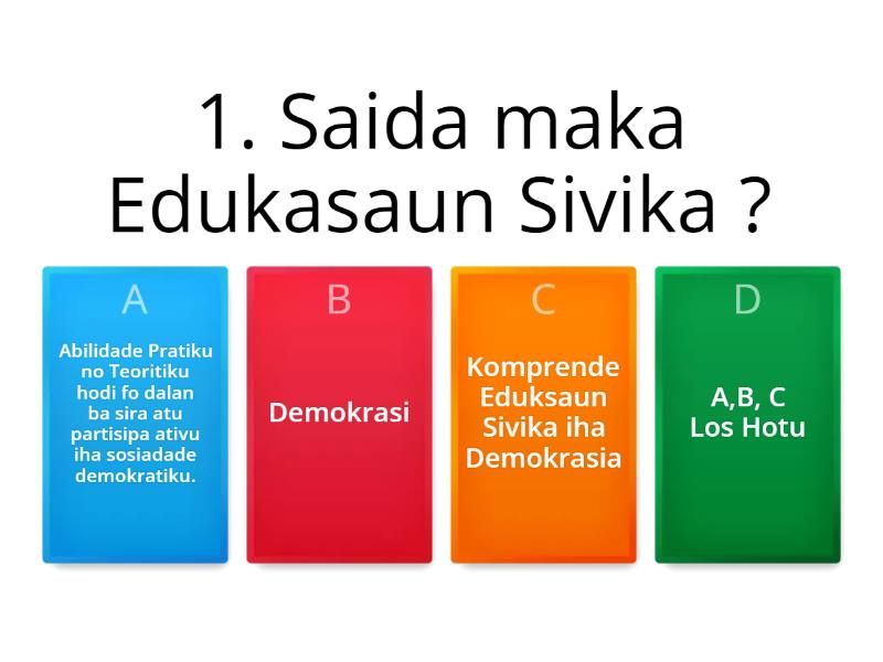 Formasaun Edukasaun Sivika - Quiz