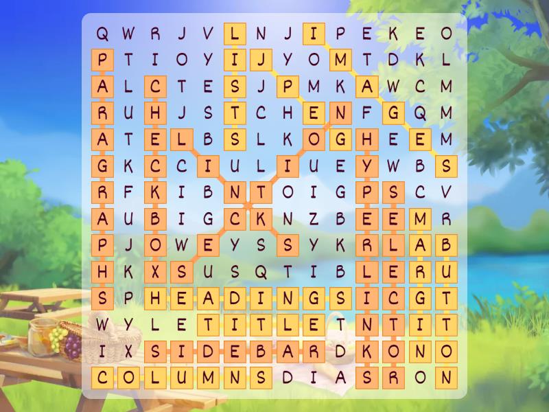 QUIZ HTML - Wordsearch