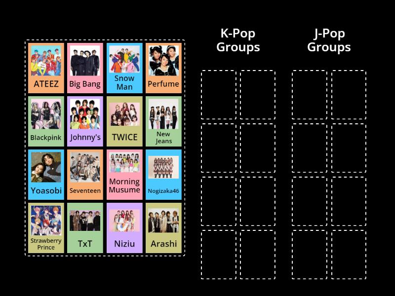 J-Pop x K-Pop Grouping Game - Group sort