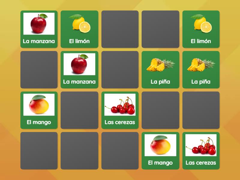 La comida matching - Matching pairs