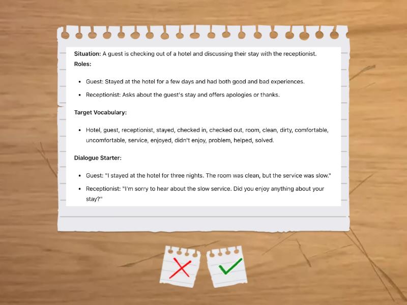 Past Simple Role-plays - Flash cards