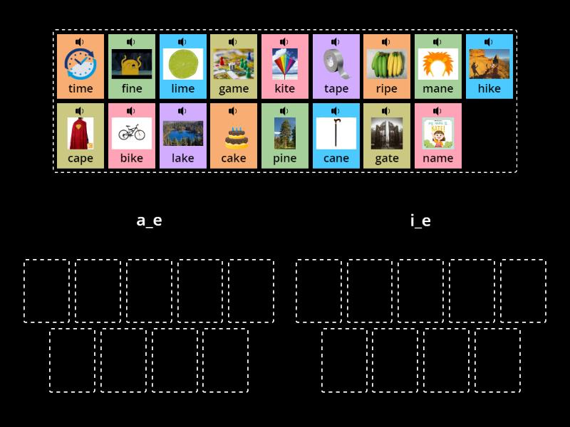 Phonics a_e i_e - Group sort
