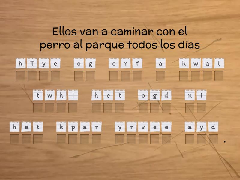 PRESENT SIMPLE - Anagrama