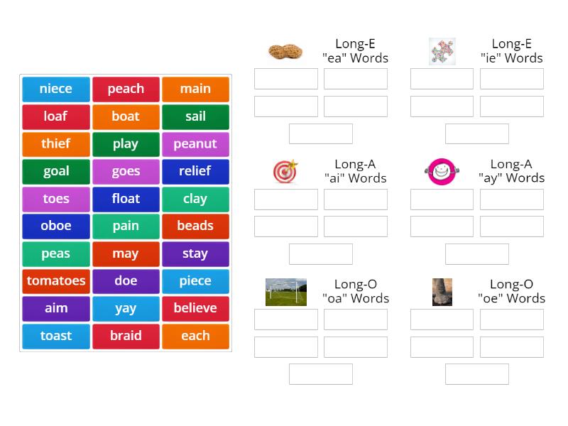 Sort Words into Vowel Teams - Group sort