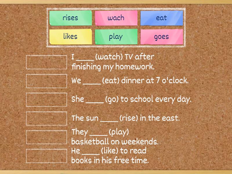 present simple - Match up