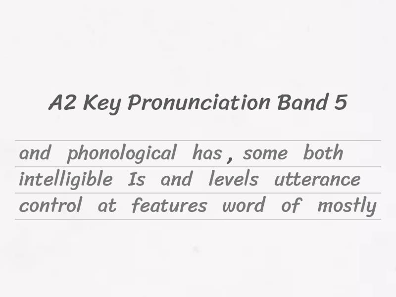 A2 Key Pronunciation descriptors - Unjumble