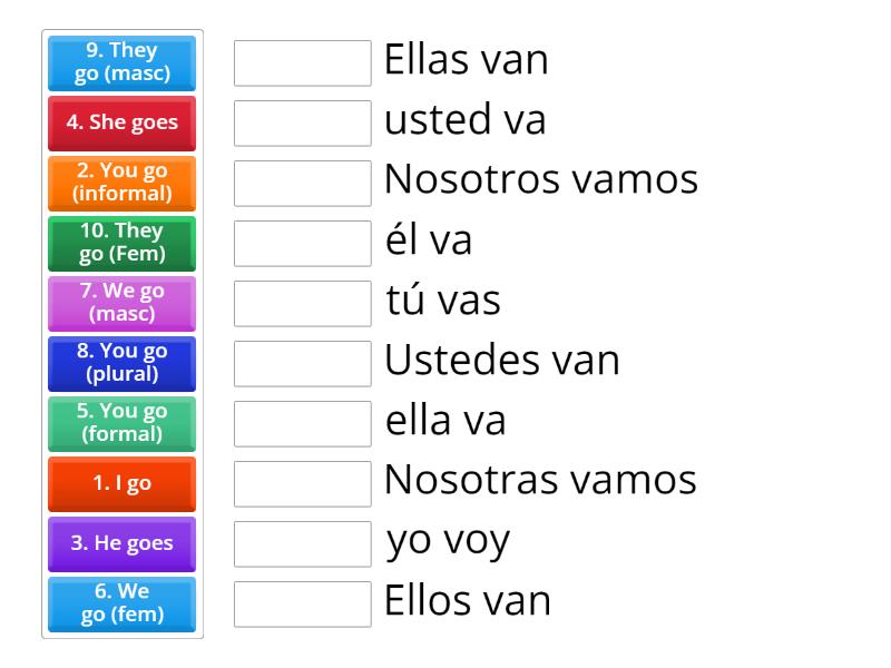 Verbo IR (to go) - Match up