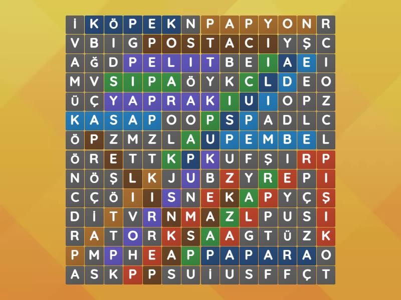 kelime okuma harf bulmaca - Wordsearch