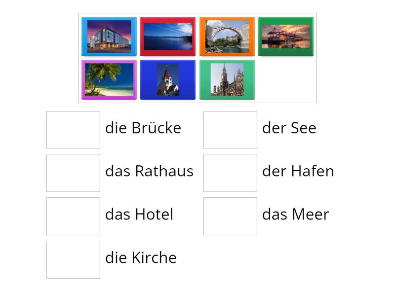 Wortschatz: Orte in Hamburg - Match up