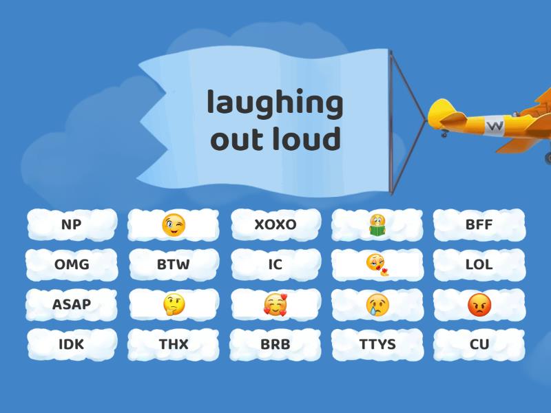 Internet slang and emojis - Find the match