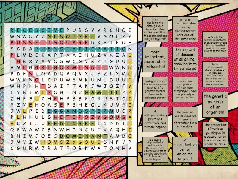 genetics - Sopa de letras