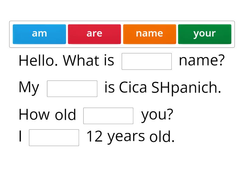 Hello dialogue - Complete the sentence
