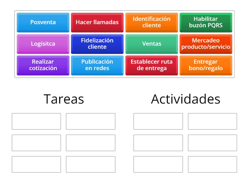 ¿Actividad o tarea? - Group sort