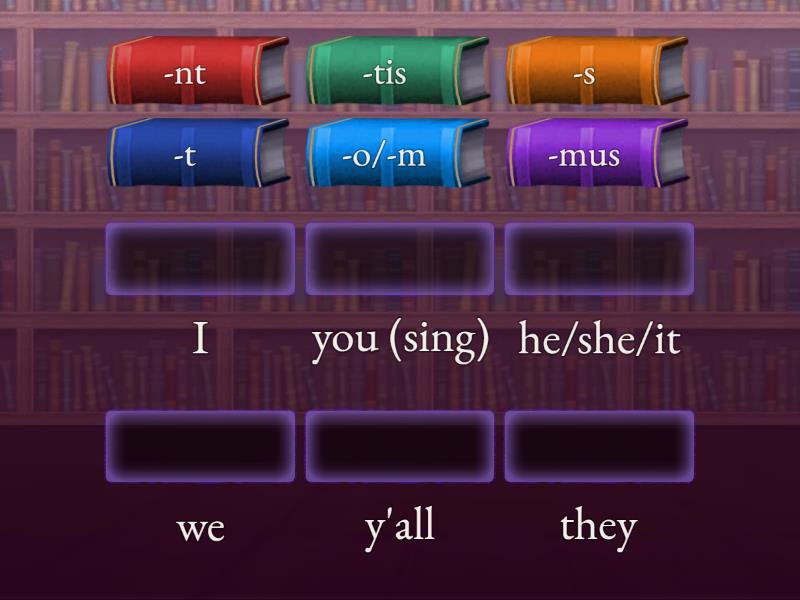 Fun. II: Latin Personal Verb Endings - Match up