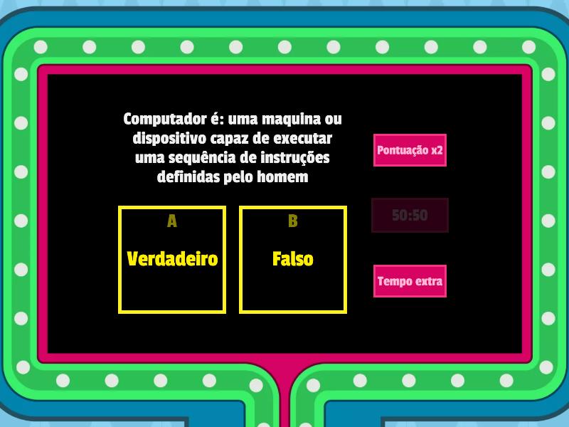 Algoritmos, Softwares e Hardwares - Gameshow quiz