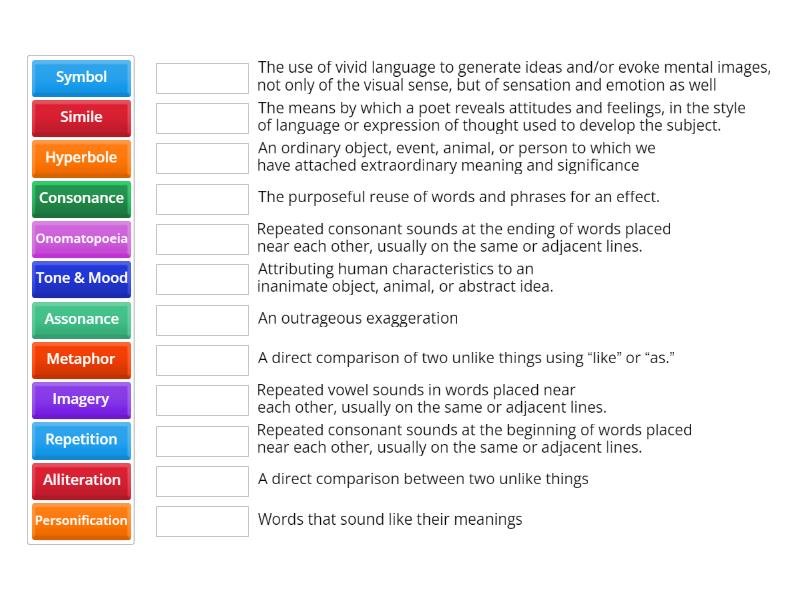 Poetic elements - Match up