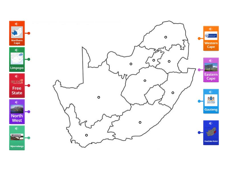 Map of South Africa (Provinces) - Labelled diagram