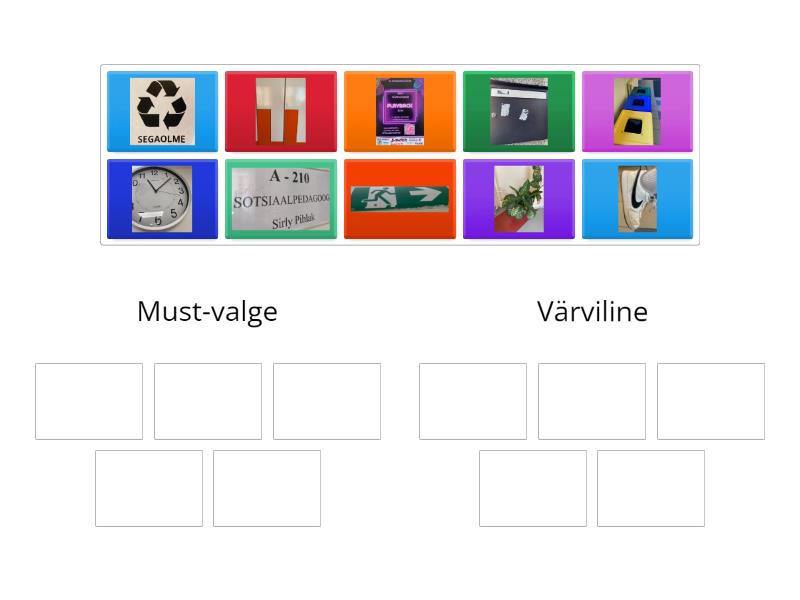 Must-valge ja värviline - Group sort
