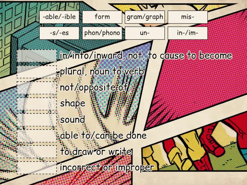 Grade 7 List #1 Morphemes - Match up
