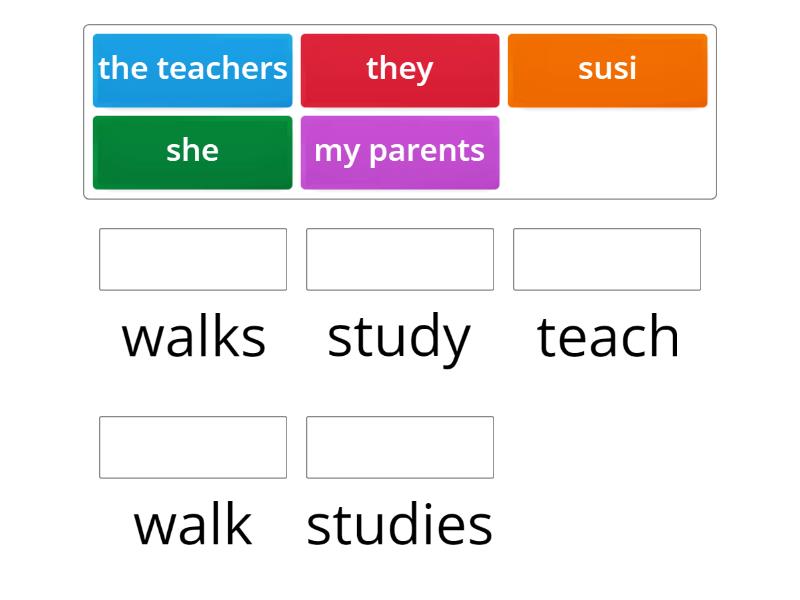 subject-verb agreement - Match up
