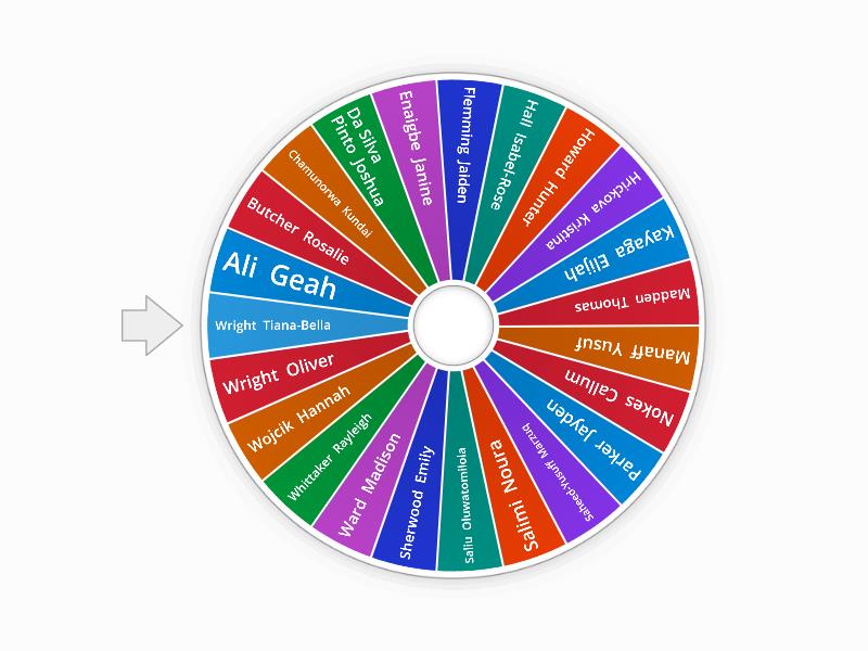 Attendance wheel - Onyx! - Spin the wheel