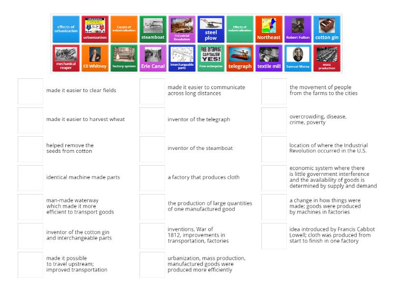 8-Industrial Revolution Matching - Match up