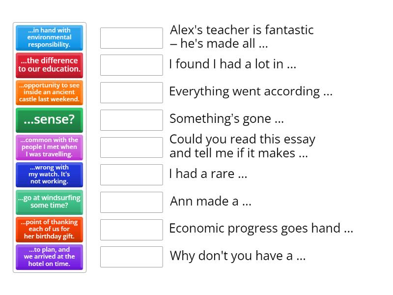 8a Vocabulary Practice Match Up