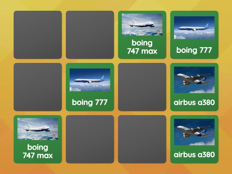 airplanes - Matching pairs