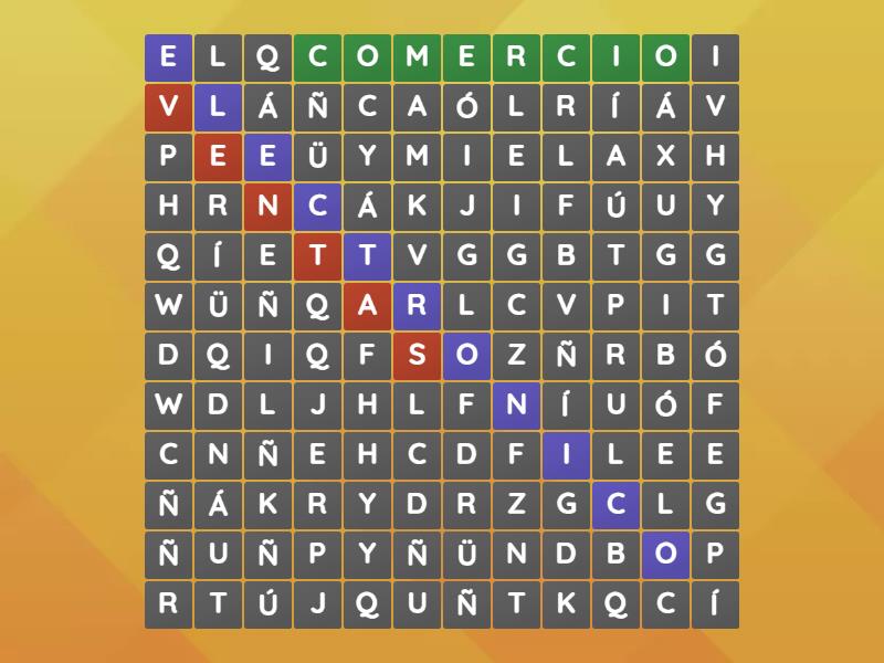 Comercio - Sopa de letras