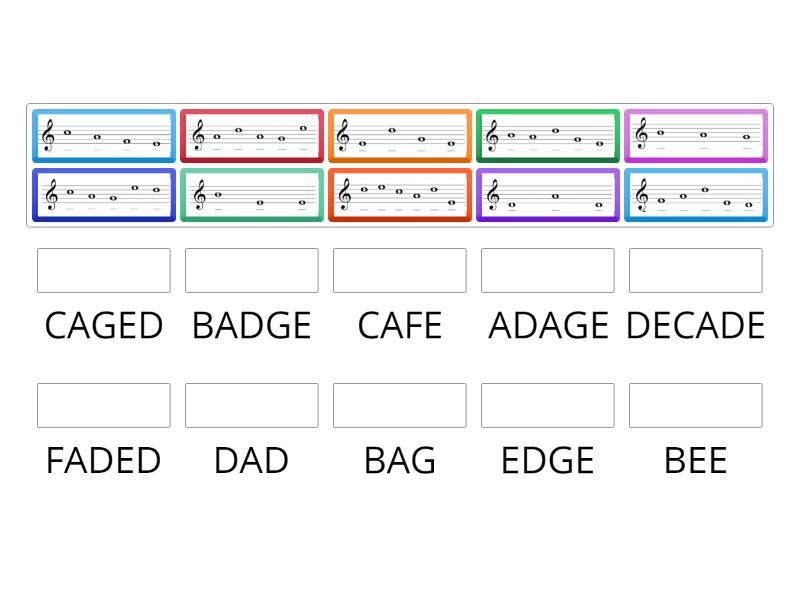 Music Note Naming Activity (Treble Clef) - Match up