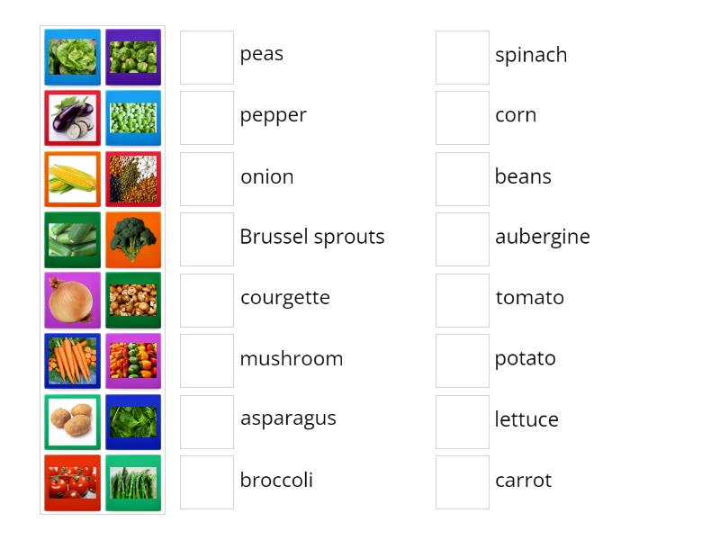 Vegetables: MATCH - Match up