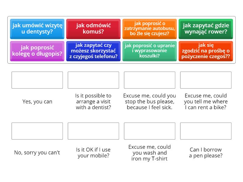 English Class A1+ / U6 - Match up