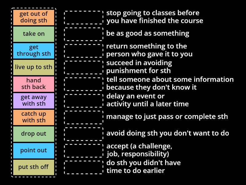 Phrasal verbs un 5 Study time - Match up