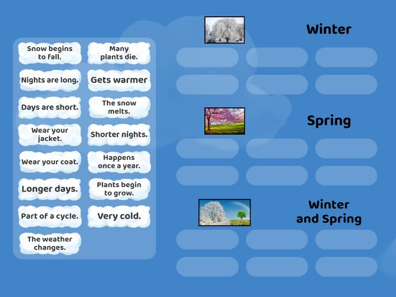 Compare and Contrast Spring and Winter - Ordenar por grupo