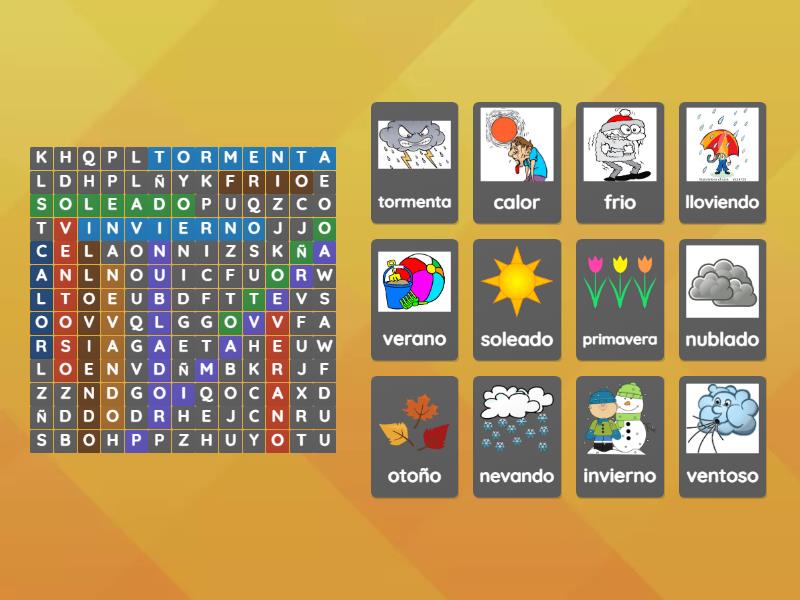 El tiempo - Wordsearch