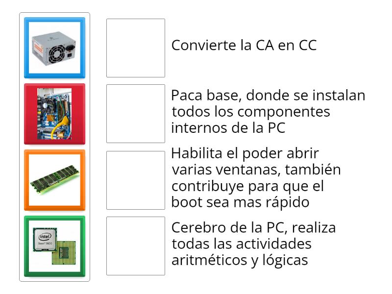 Relacionar los componentes - Match up