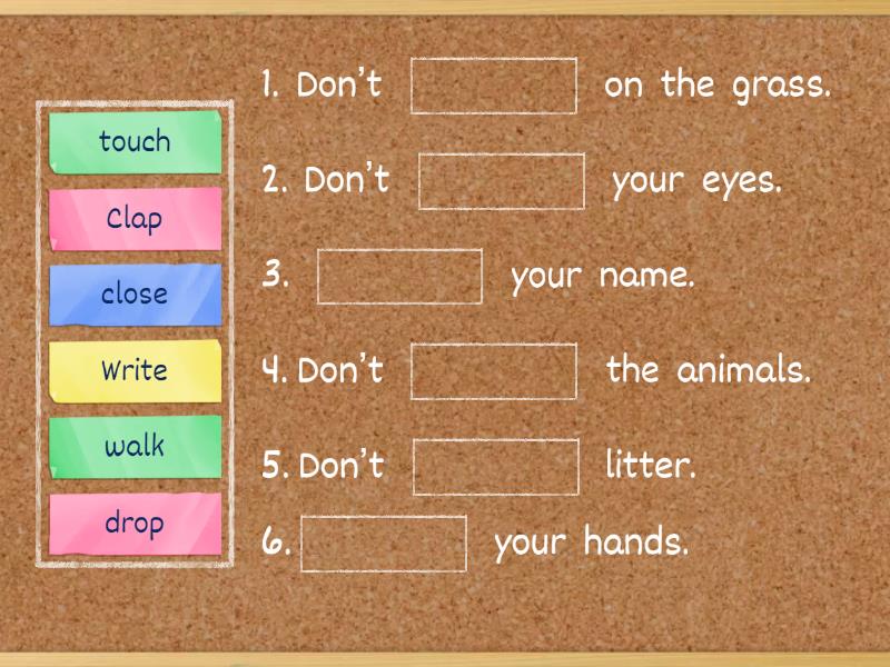 Get Set Go 2 Exam " Rules at the zoo" - Complete the sentence