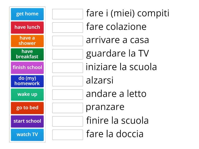 Daily routines 1 - Match up