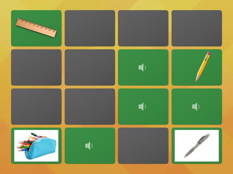 SCHOOL OBJECTS MEMORY - Matching pairs