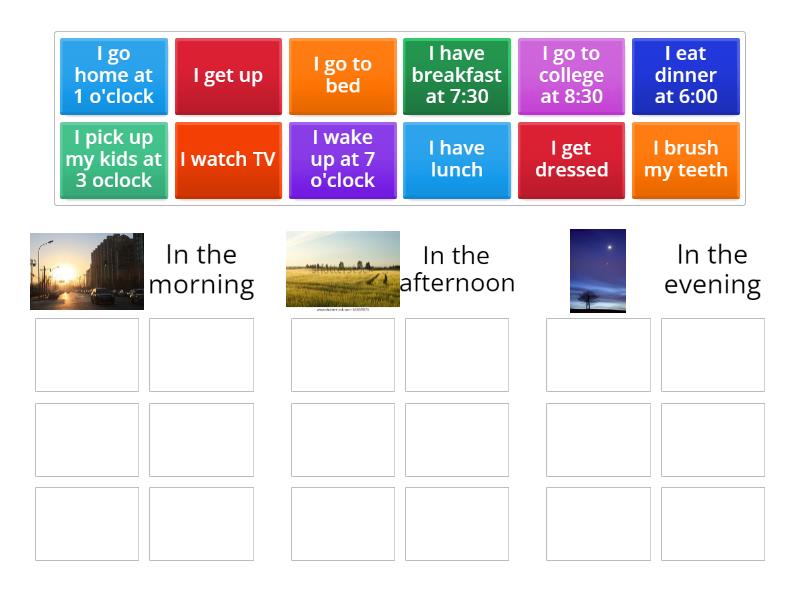 Daily routine - Group sort