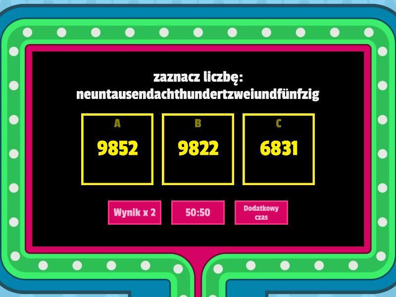 zahlen 0-10000 4ał - Gameshow quiz