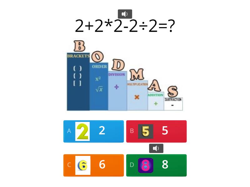 Math on BODMAS - Quiz