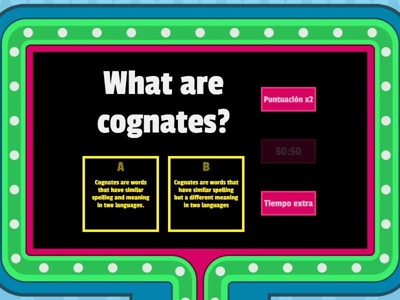 READING : COGNATES - Gameshow quiz