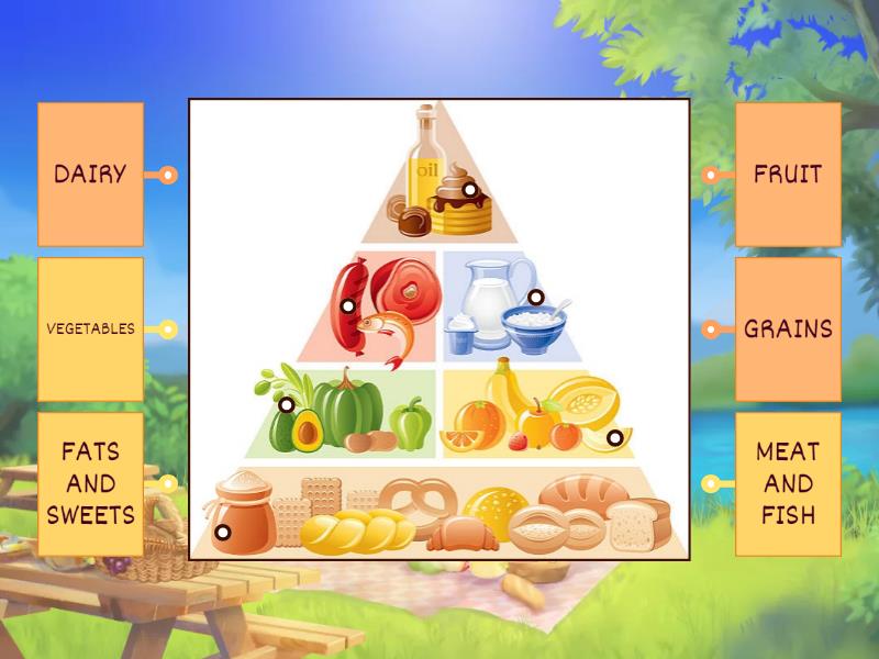 Food pyramid labels - Labelled diagram