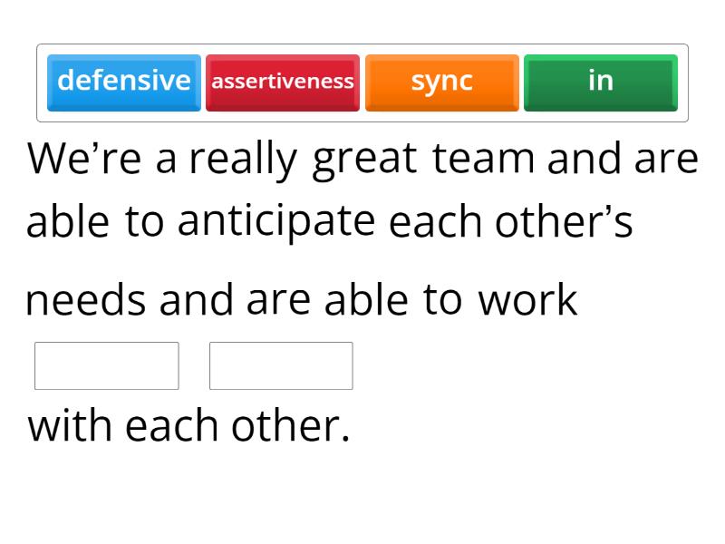 Negotiation 3 - Complete the sentence