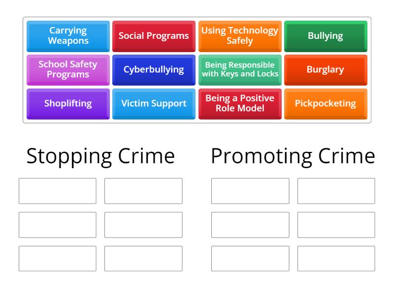 Stopping or promoting crime? - Group sort