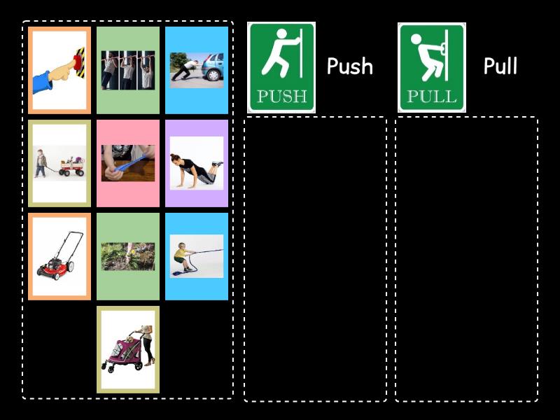 Science Dimensions: Unit 2 -- Push and Pull Sort - Group sort