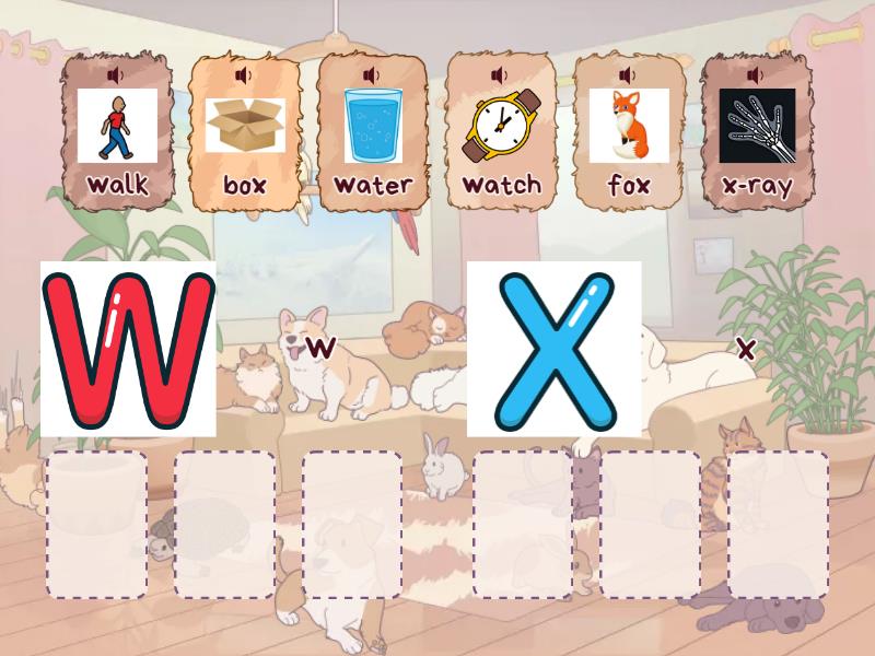 letters w,x - Group sort